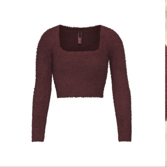 SKIMS | Tops | Skims Cozy Cropped Long Sleeve Shirt | Poshmark